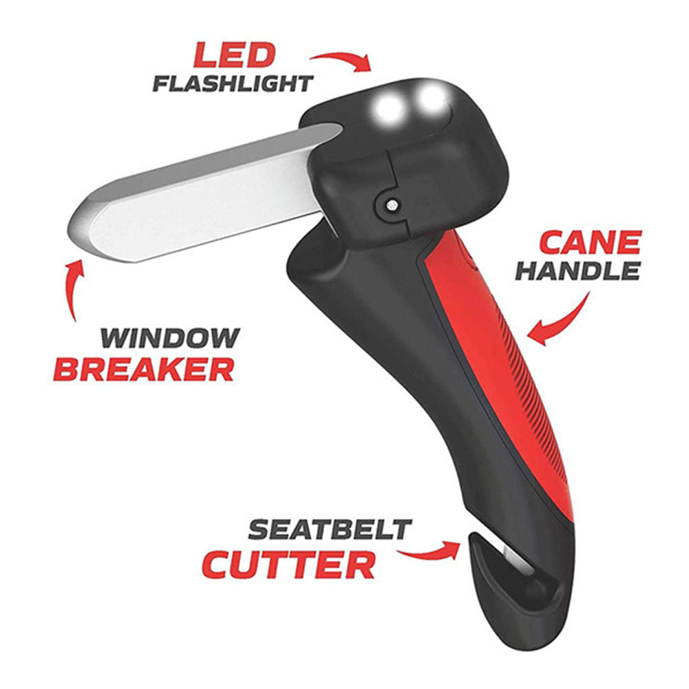 Car Door Handle Disability Elderly Standing Aid Cane Flashlight Glass