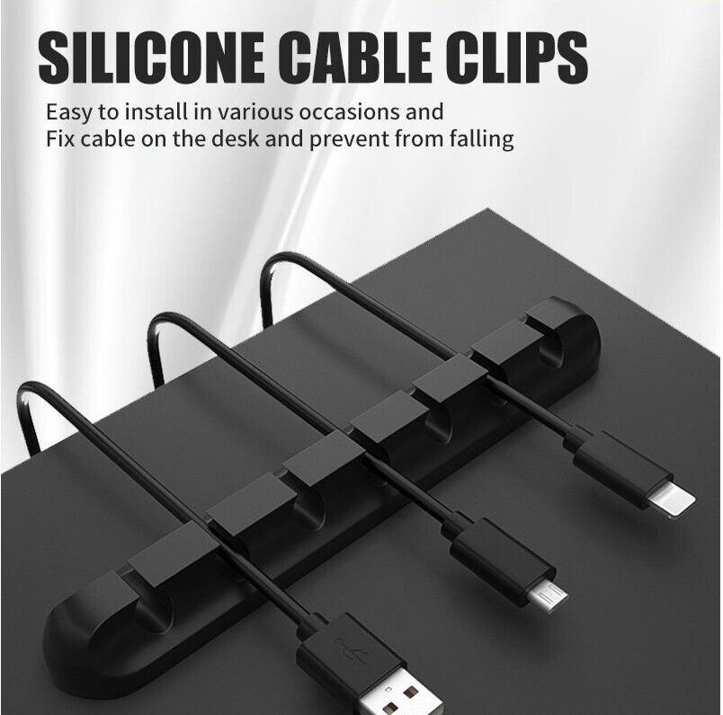 USB Charge Cable Holder Desk Cable Clips Wire Organizer Cord Managemen ...