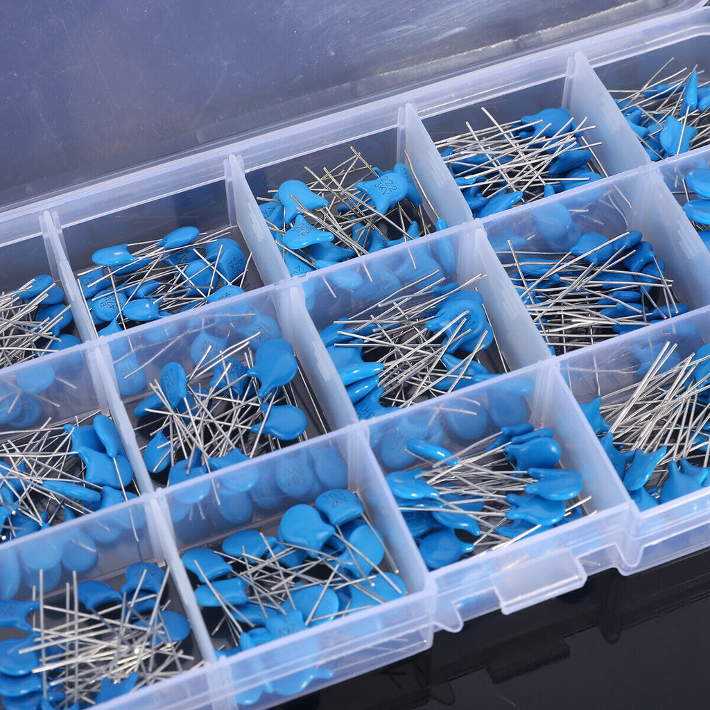 300pcs 15Values High Voltage Ceramic Disc Capacitor Assortment Kit (1K