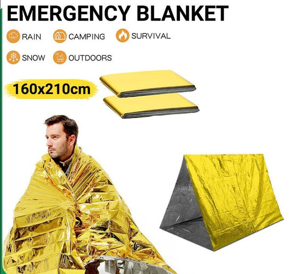 2pcs Space Blanket Thermal Thermo Foil Emergency Survival Camping Resc ...