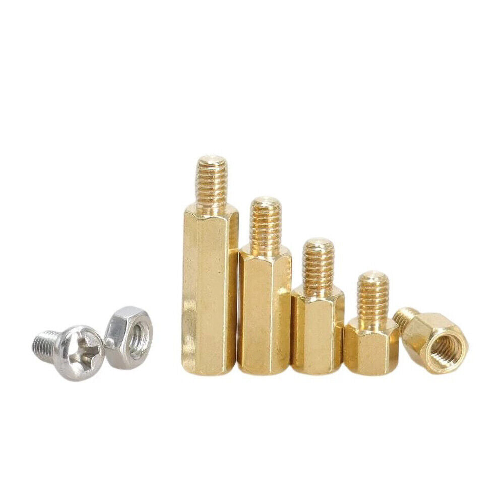 120PCS PCB Board Screws Standoffs M3 Male Female Hex Brass Spacer Nut