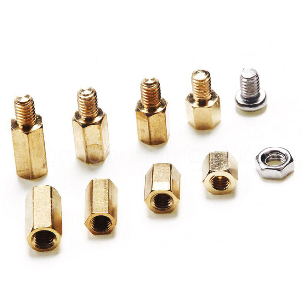 120PCS PCB Board Screws Standoffs M3 Male Female Hex Brass Spacer Nut