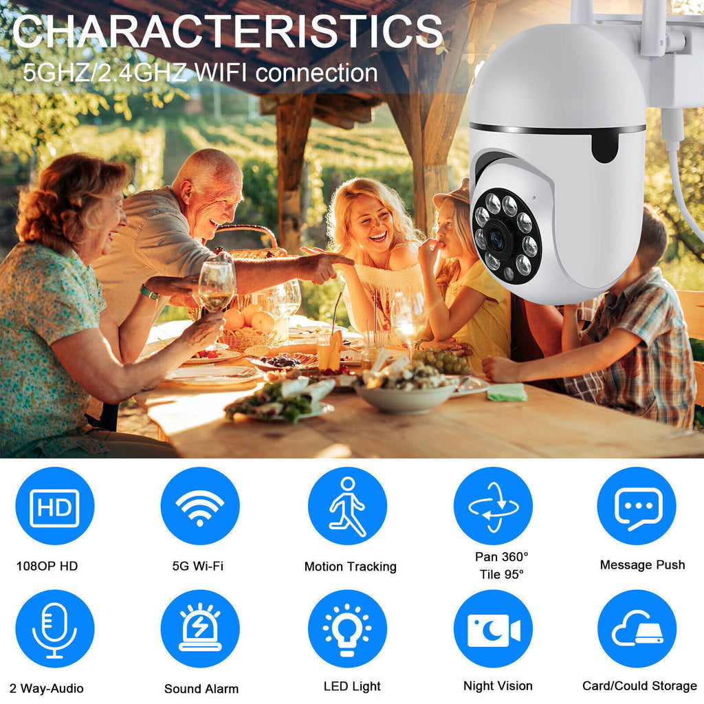 1080P WIFI IP Camera Wireless Outdoor CCTV HD PTZ Smart Home Security