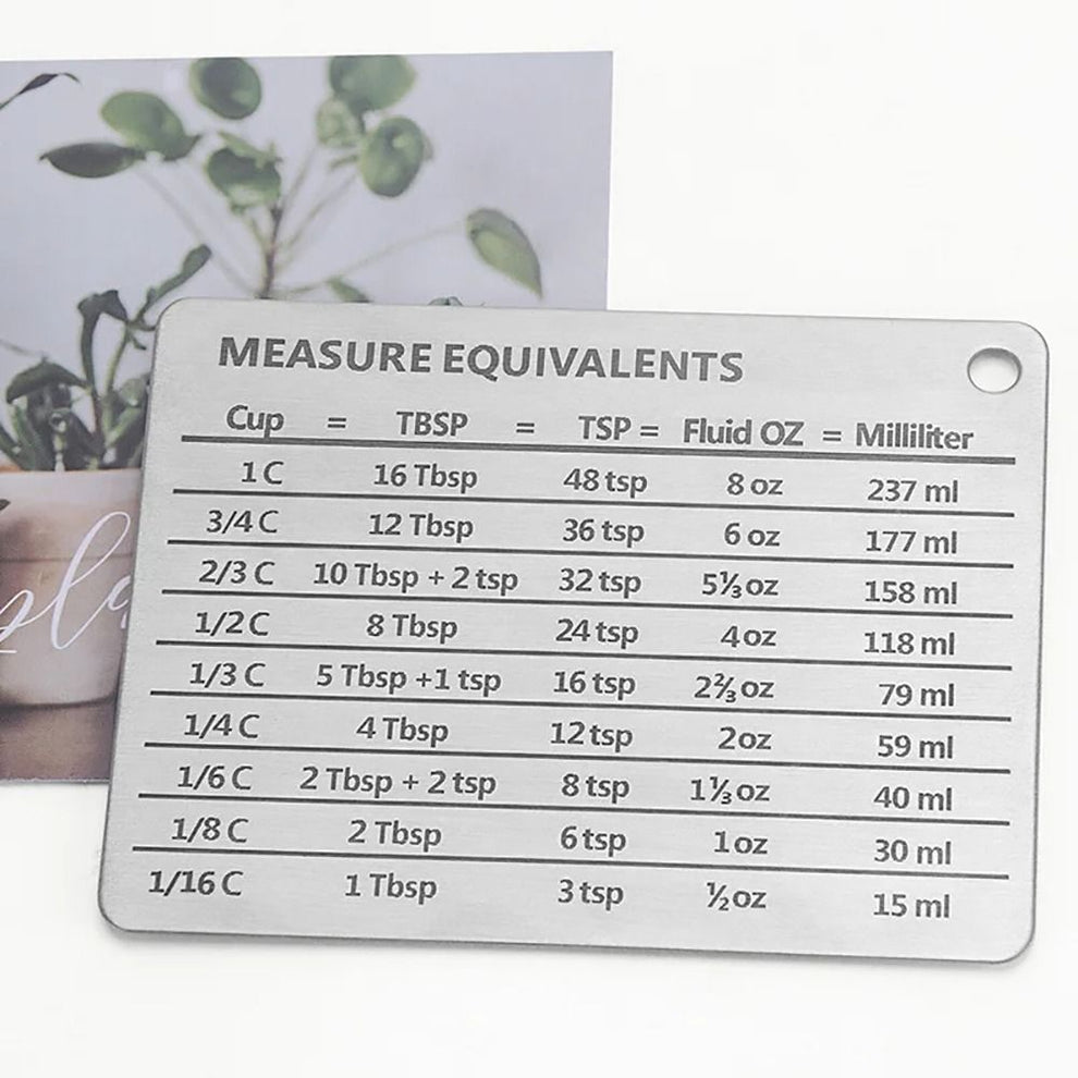 Magnetic Measuring Equivalents Cups Conversion Chart Refrigerator Sign ...