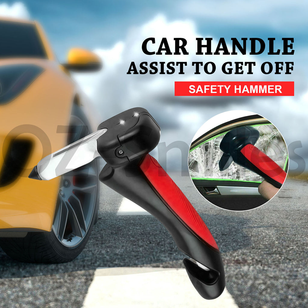 Car Door Handle Disability Elderly Standing Aid Cane Flashlight Glass