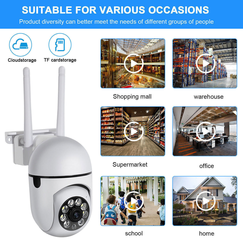 1080P WIFI IP Camera Wireless Outdoor CCTV HD PTZ Smart Home Security