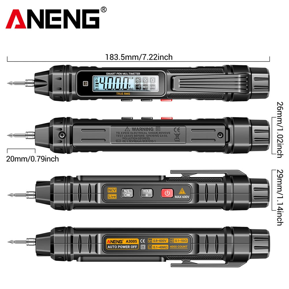 Handheld Digital Multimeter Pen Type Meter DC AC Voltage Continuity Te ...