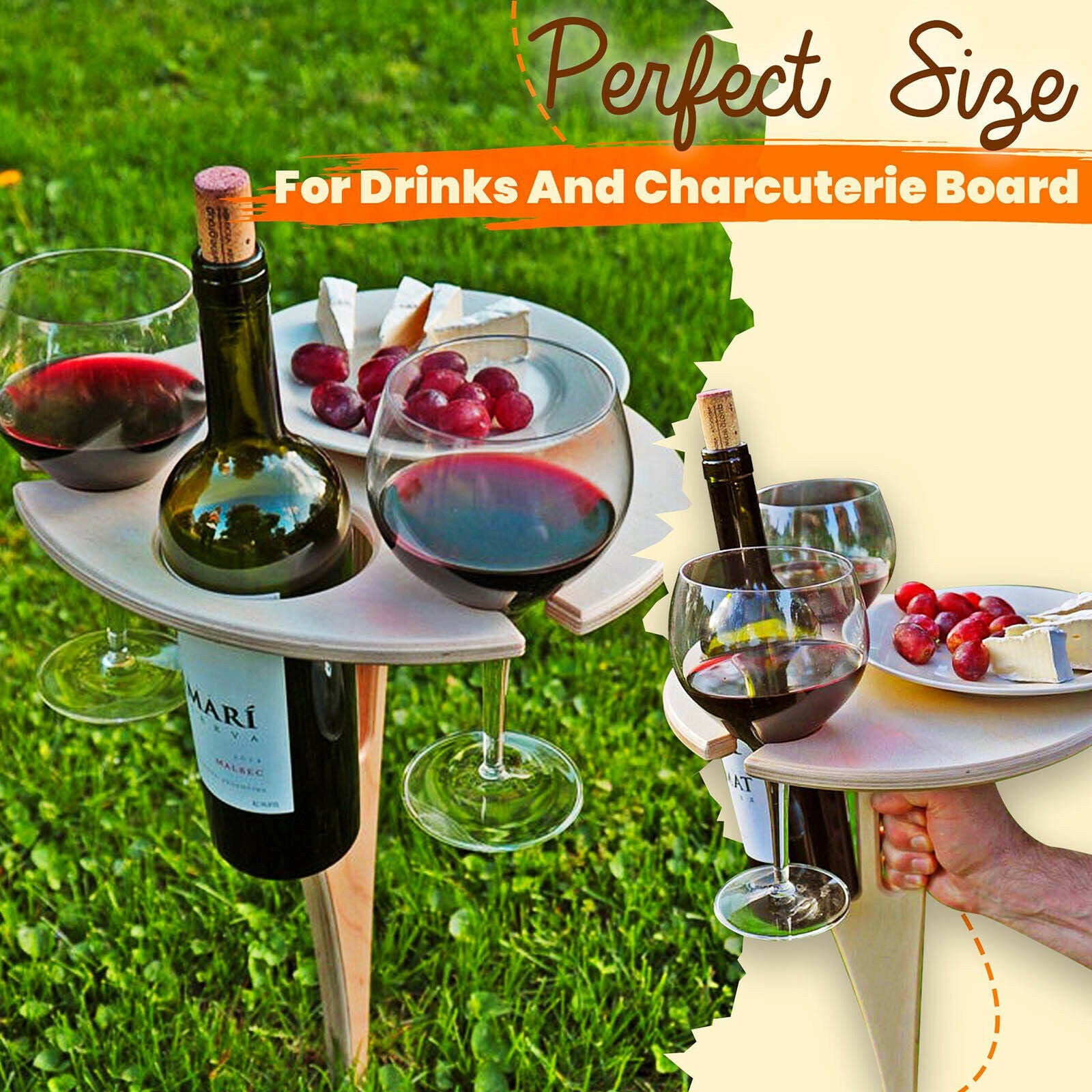 Outdoor Portable Wine Table, Foldable Wine Table Beach Portable Wine T