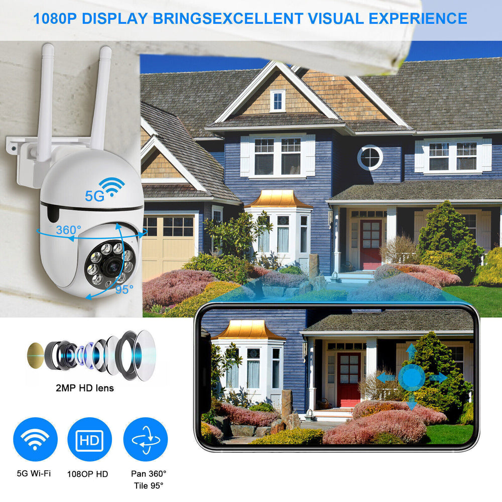 1080P WIFI IP Camera Wireless Outdoor CCTV HD PTZ Smart Home Security
