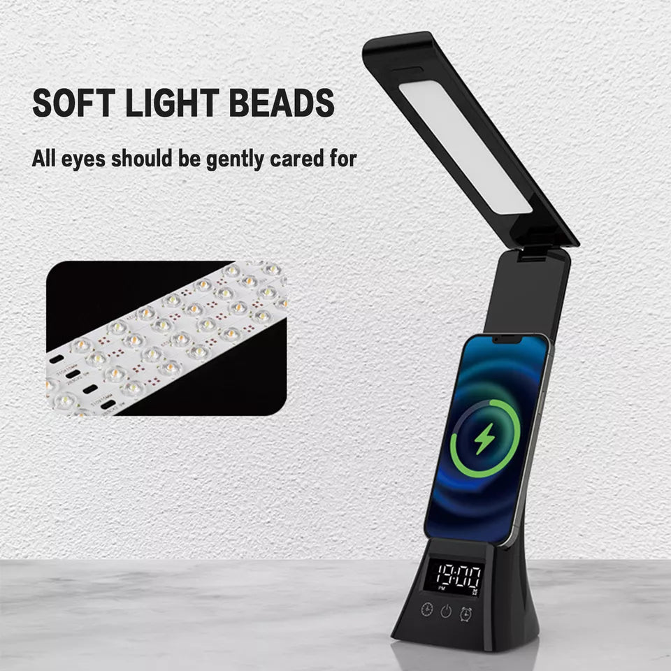 Dimmable USB LED Desk Lamp Wireless Charger Touch Control Table Light