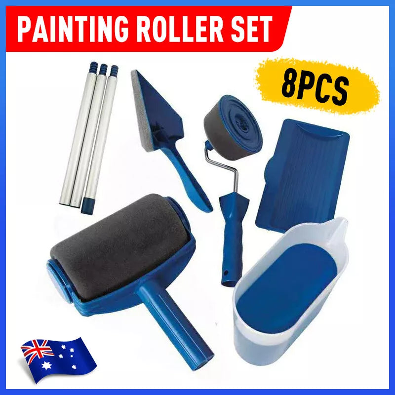 8PCS/Set Pro Paint Roller Brush Handle Flocked Edger Wall Painting Han