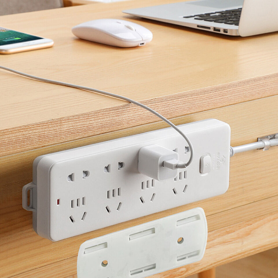 Punch Free Wall Mounted Power Strip Rack Power Board Holder Stick On M