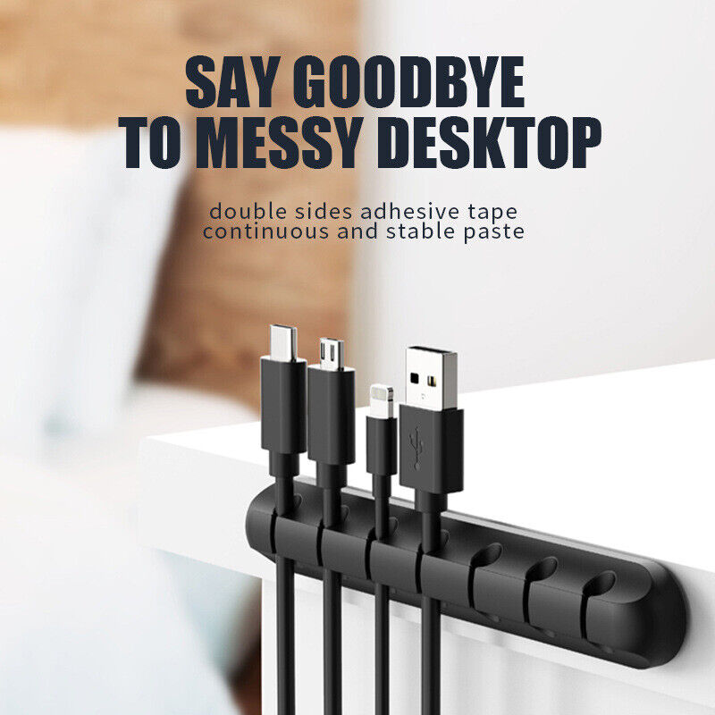 USB Charge Cable Holder Desk Cable Clips Wire Organizer Cord Managemen