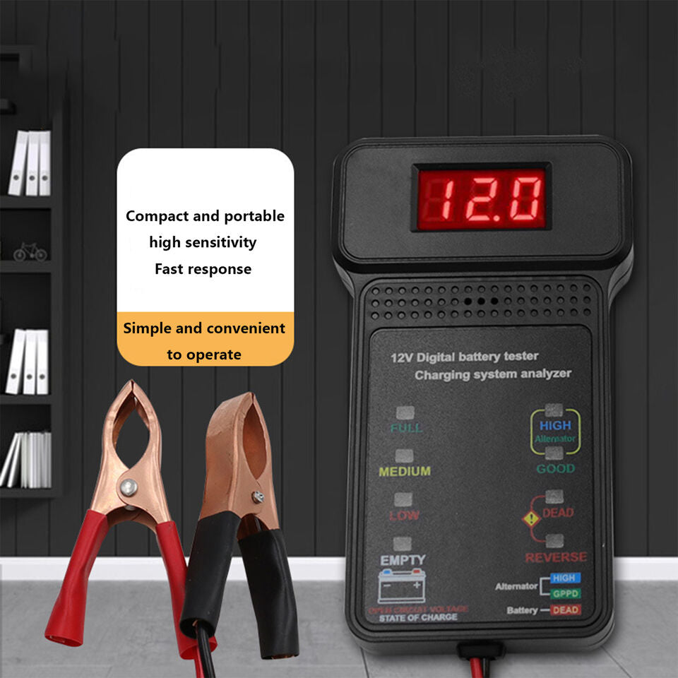 Car Battery Tester 12V LED Digital Display Analyzer Auto Battery Load