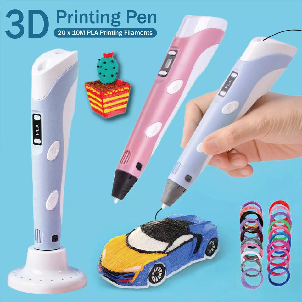 3D Printing Pen Drawing Pen Printer LCD Screen with Free Filaments