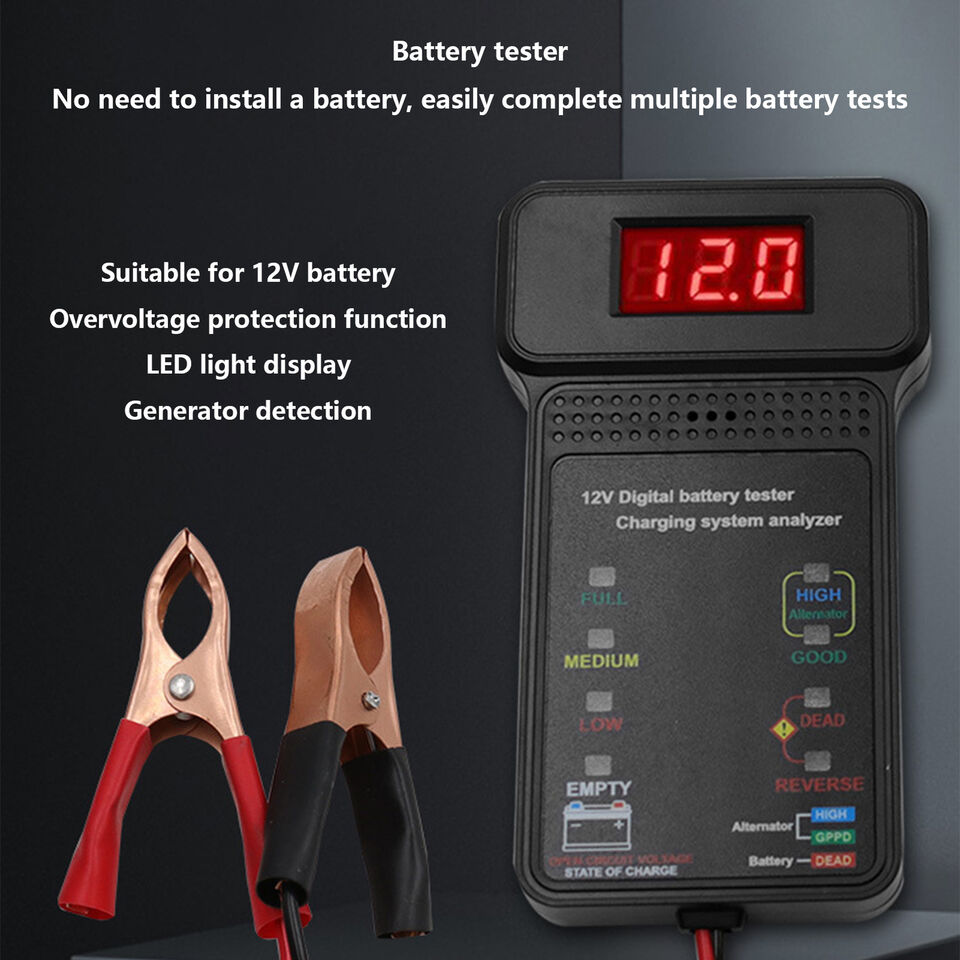 Car Battery Tester 12V LED Digital Display Analyzer Auto Battery Load