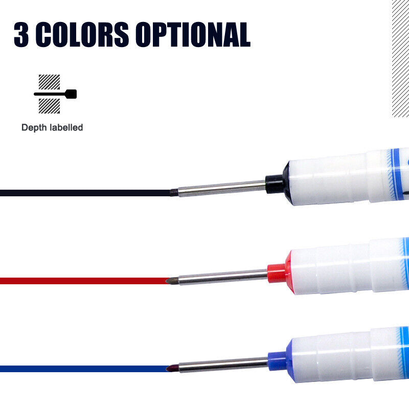 Deep Hole Carpenters Pen Black Ink Waterproof Coloured Leads Long Nib