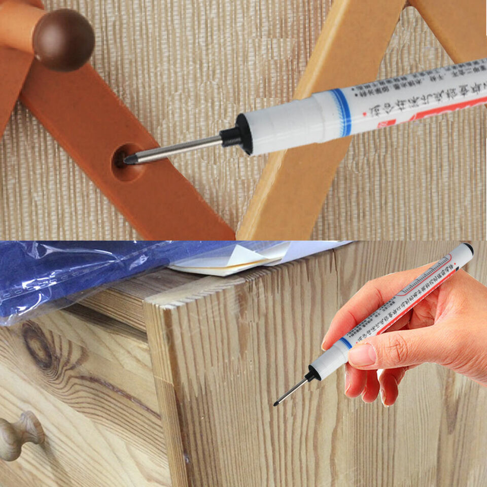 Deep Hole Carpenters Pen Black Ink Waterproof Coloured Leads Long Nib