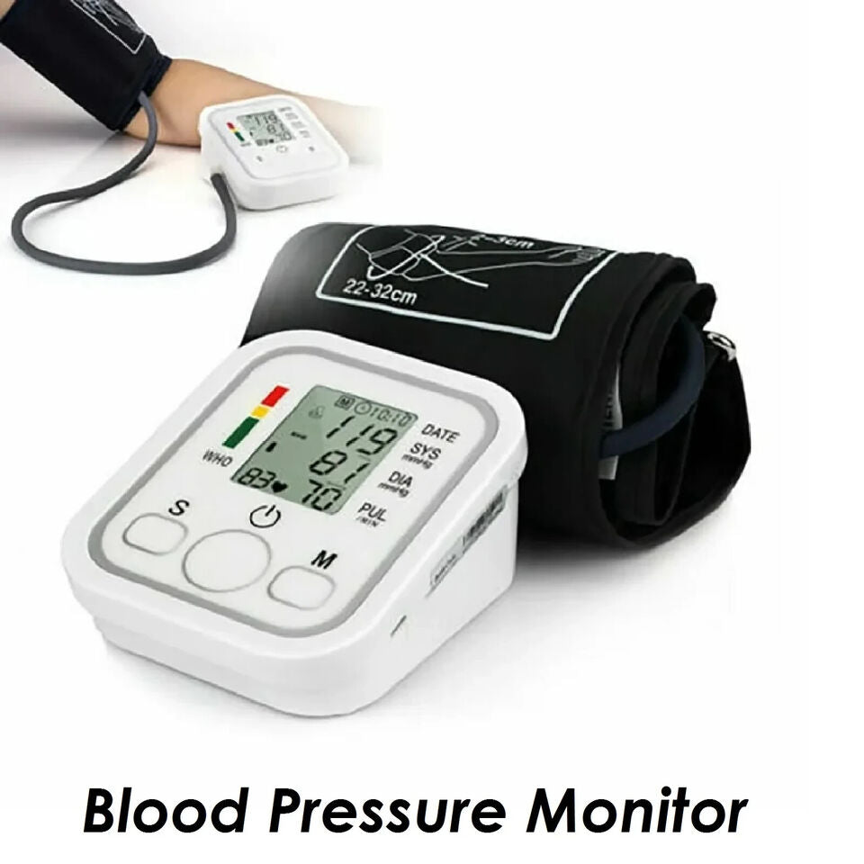 Digital Blood Pressure Monitor Upper Arm BP Machine Heart Rate Monitor