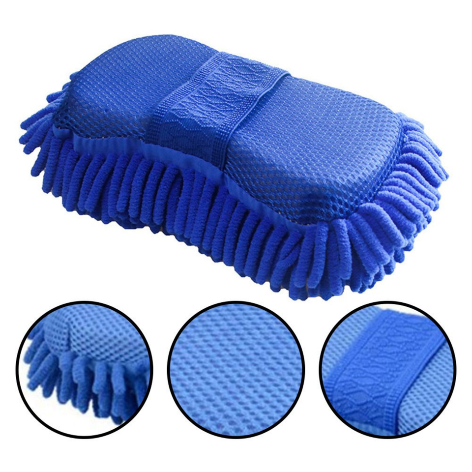 Microfiber Chenille Car Wash Sponge Care Washing Brush Pad Cleaning-To
