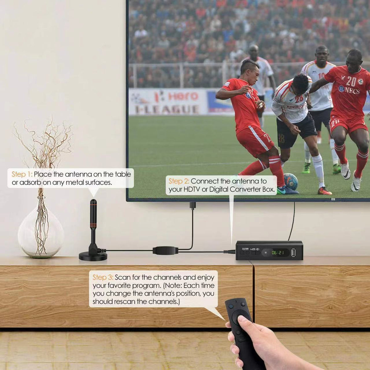 HDTV HD Digital TV Antenna Ground Wave Receiver Antenna Outdoor Aerial