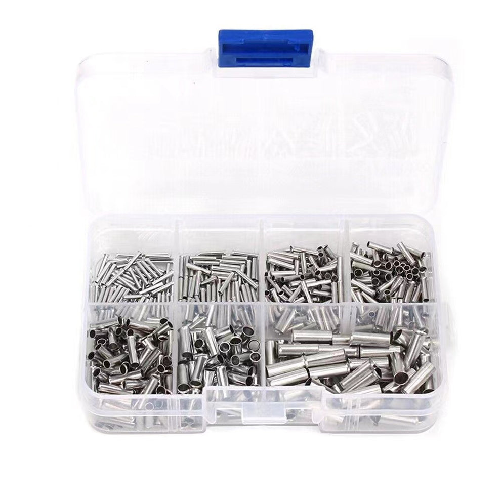 600PCS 0.5mm²-6mm² Copper Bare Wire Splice Terminals Uninsulated Ferru ...