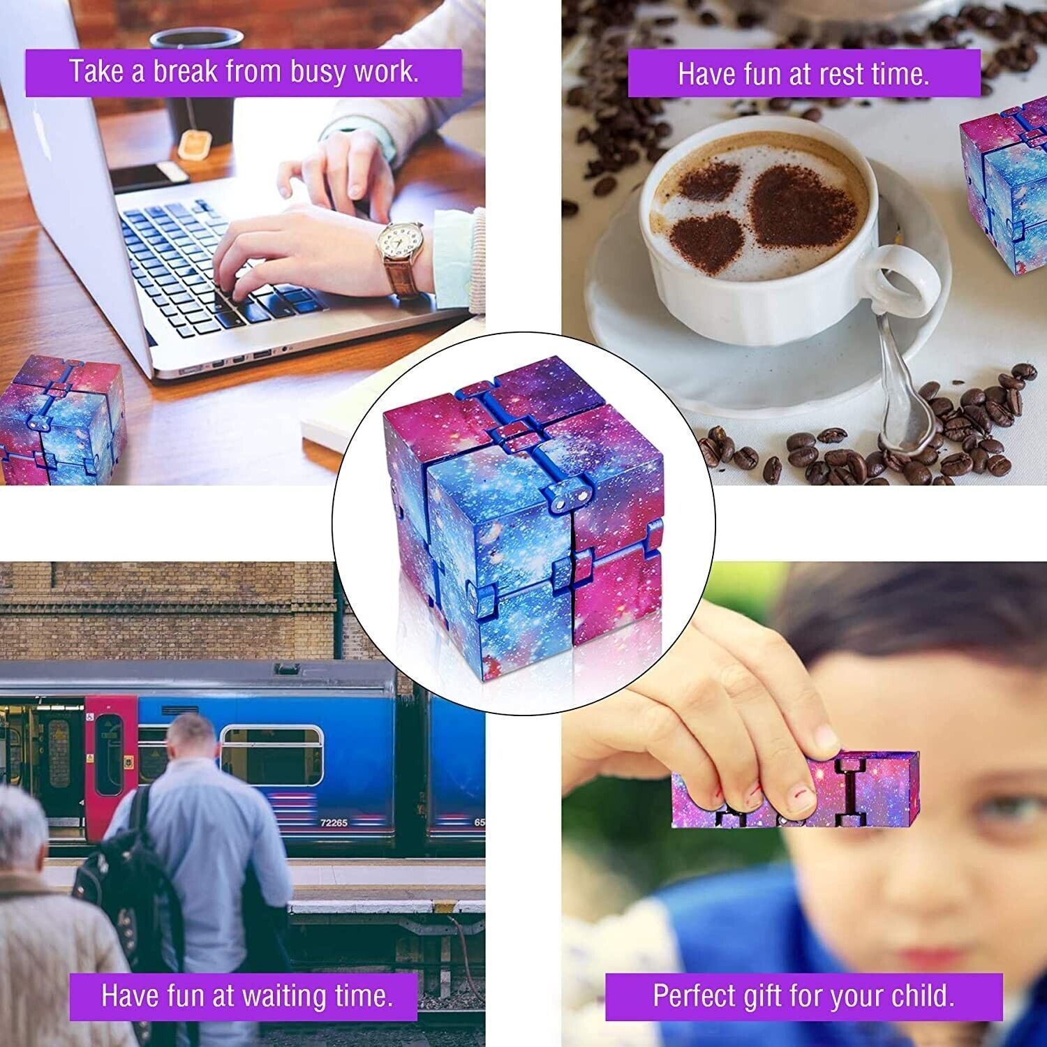 Mini Cube Galaxy Infinity Fidget Toy Anxiety Relief Educational Stress