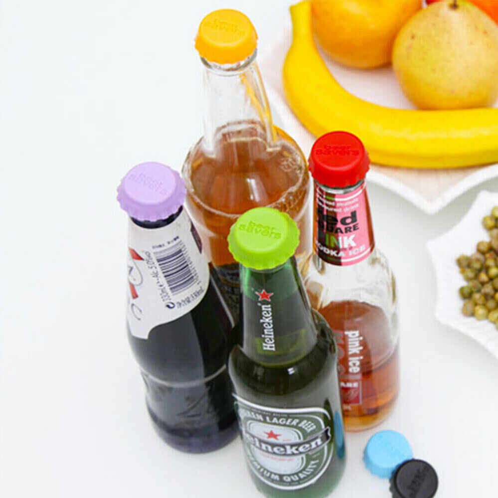 6pcs Silicone Bottle Cap Cover Lid Stopper Cork Wine Glass Beer Saver