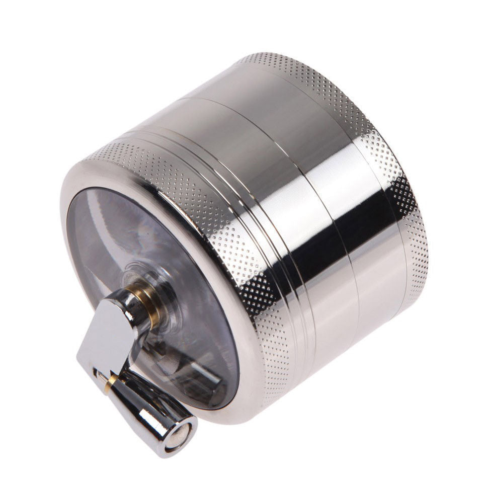 4-Layer Smoke Grinder Aluminum Herb Grinders Hand Crank Herbal Tobacco
