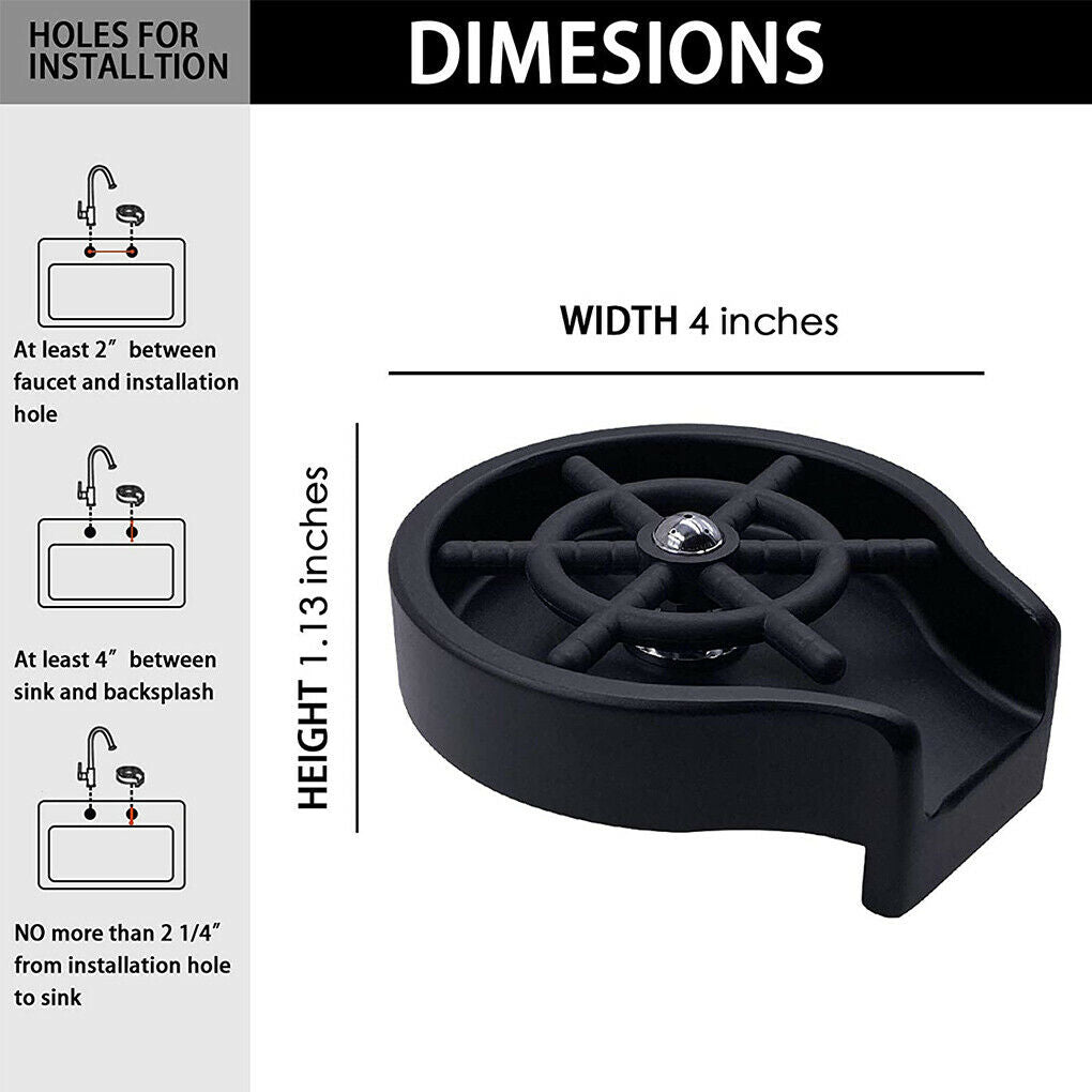 Glass Rinser Automatic Faucet Cup Washer Sink Bottle Cleaning for Bar