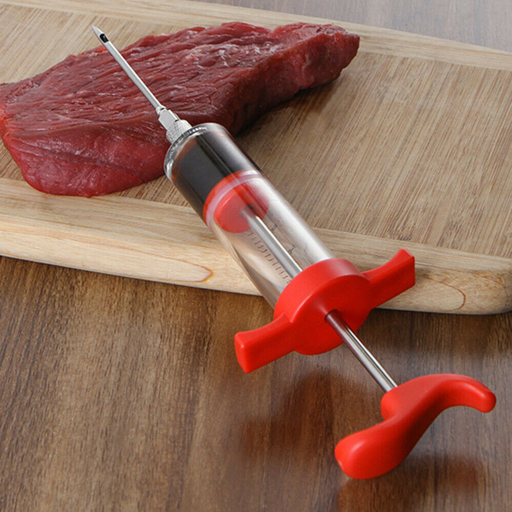 Marinade Injector Syringe Food Flavor Seasoning Meat Injection Gun Chi