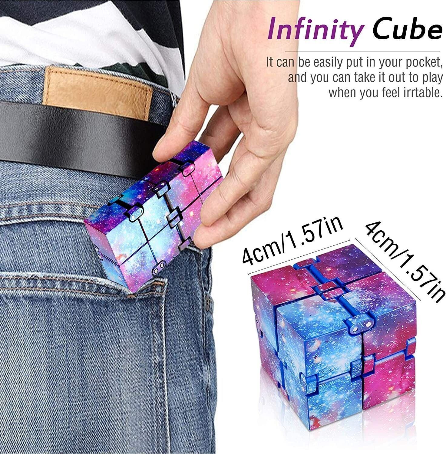 Mini Cube Galaxy Infinity Fidget Toy Anxiety Relief Educational Stress