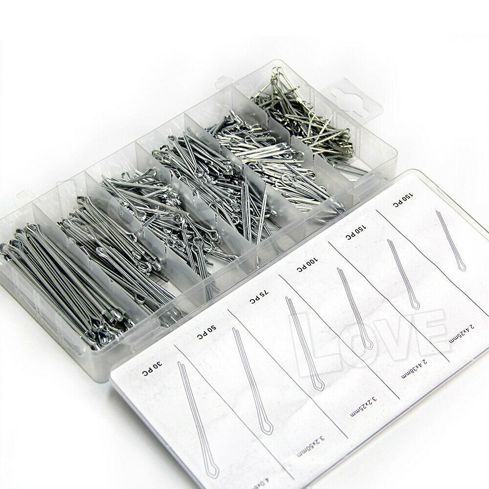 555pc Cotter Pin Assortment Set Grab Split Fixings Securing Lock Pins