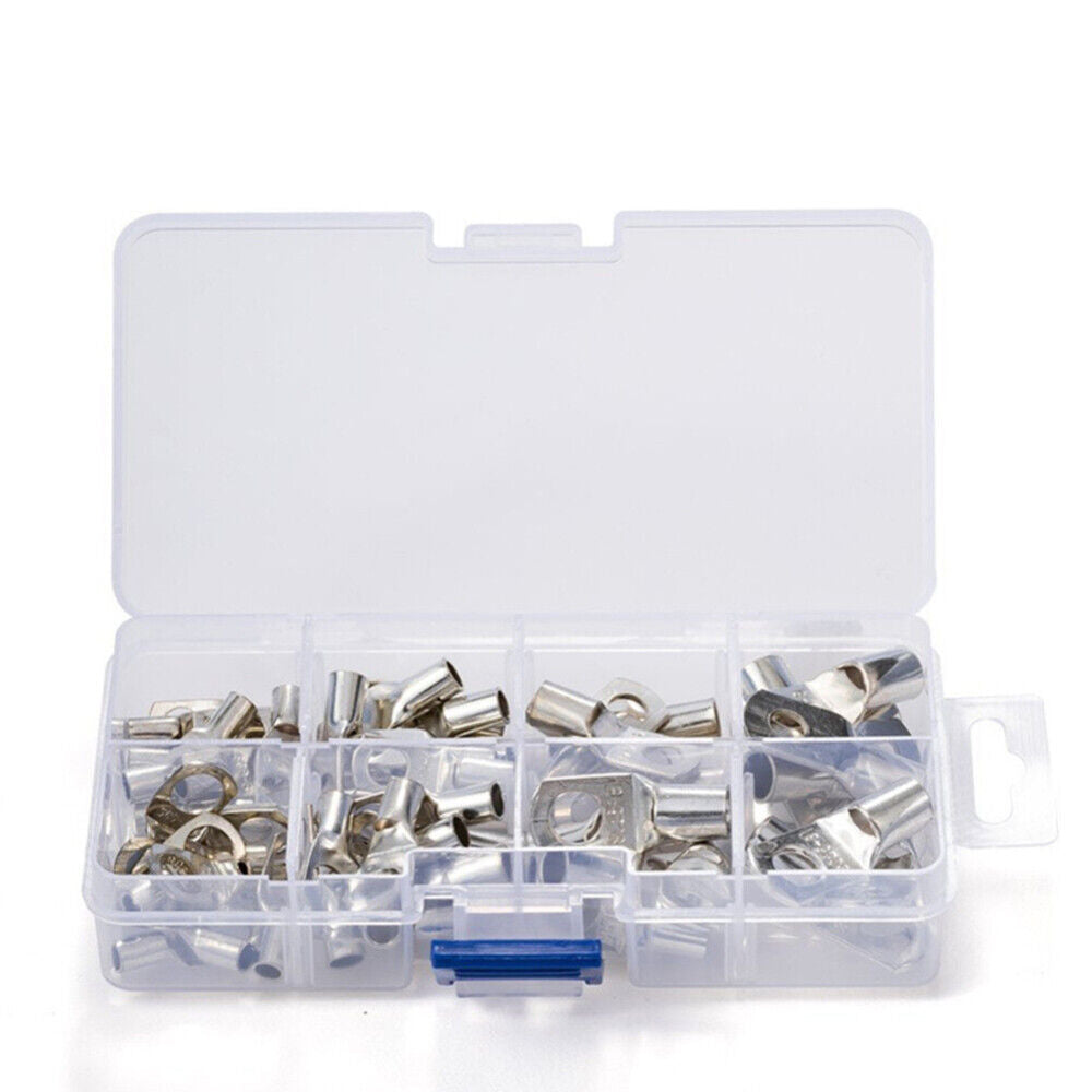 60PCS Copper Battery Cable End Eyelet Ring Lug Terminal Connector Wire