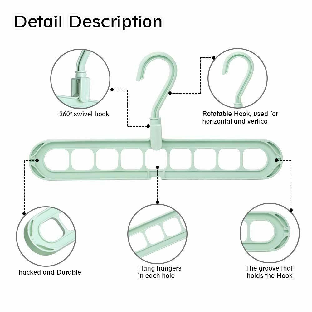 Multipurpose Clothes Hanger Space Saving Folding Hook Wardrobe Rack Co