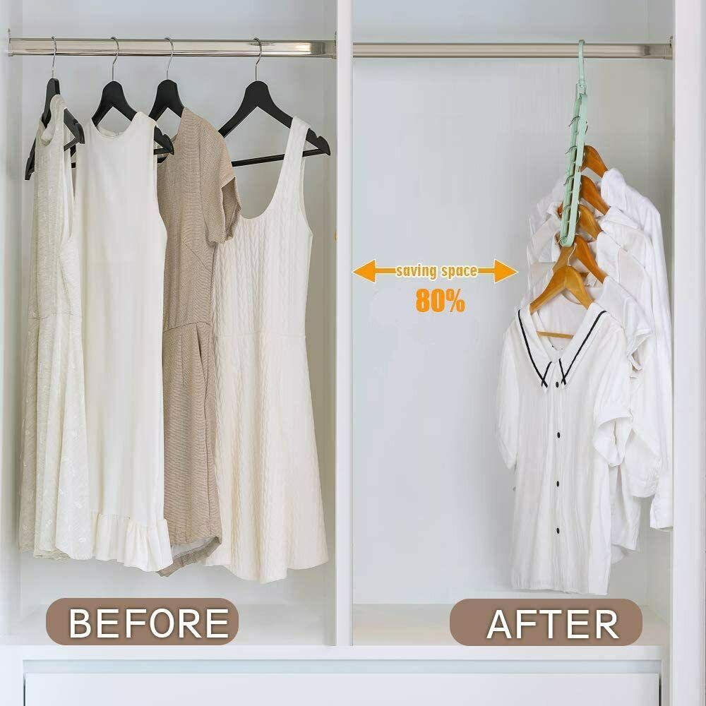 Multipurpose Clothes Hanger Space Saving Folding Hook Wardrobe Rack Co