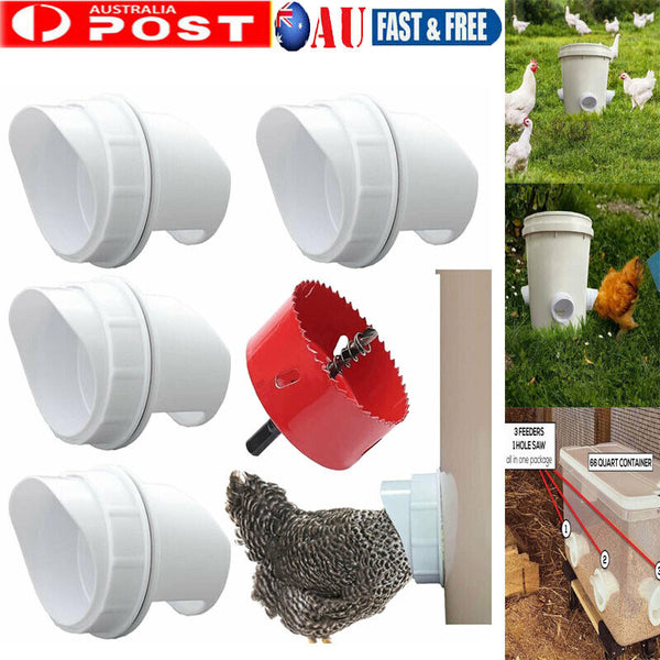 CLEARANCE- Chicken Feeder Poultry Pro Feeder DIY Port PVC Gravity Fed ...