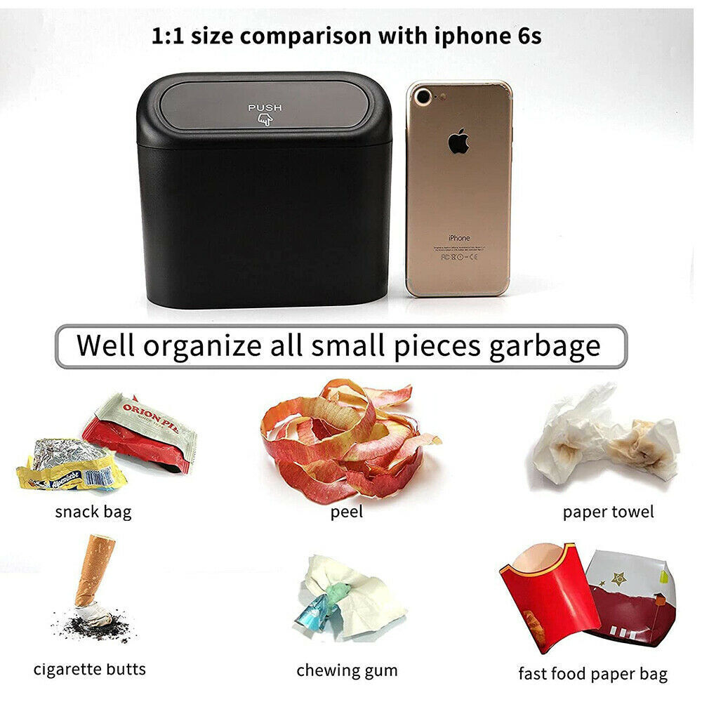 Auto Car Trash Rubbish Can Garbage Dust Dustbin Box Case Holder Bin Mi