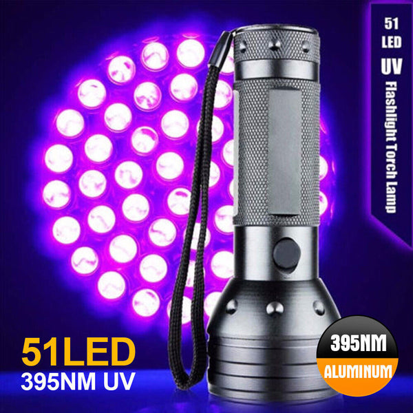 UV Flashlight Ultraviolet Blacklight Aluminum Torch Light (Battery inc ...