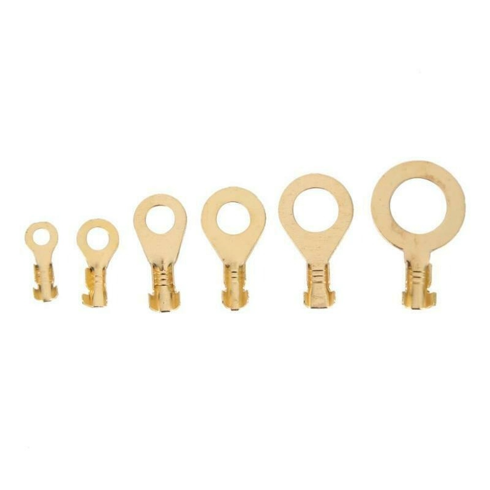 150PCS M3-M10 Brass Ring Type Cable Wire Crimp Terminal Connector Kit