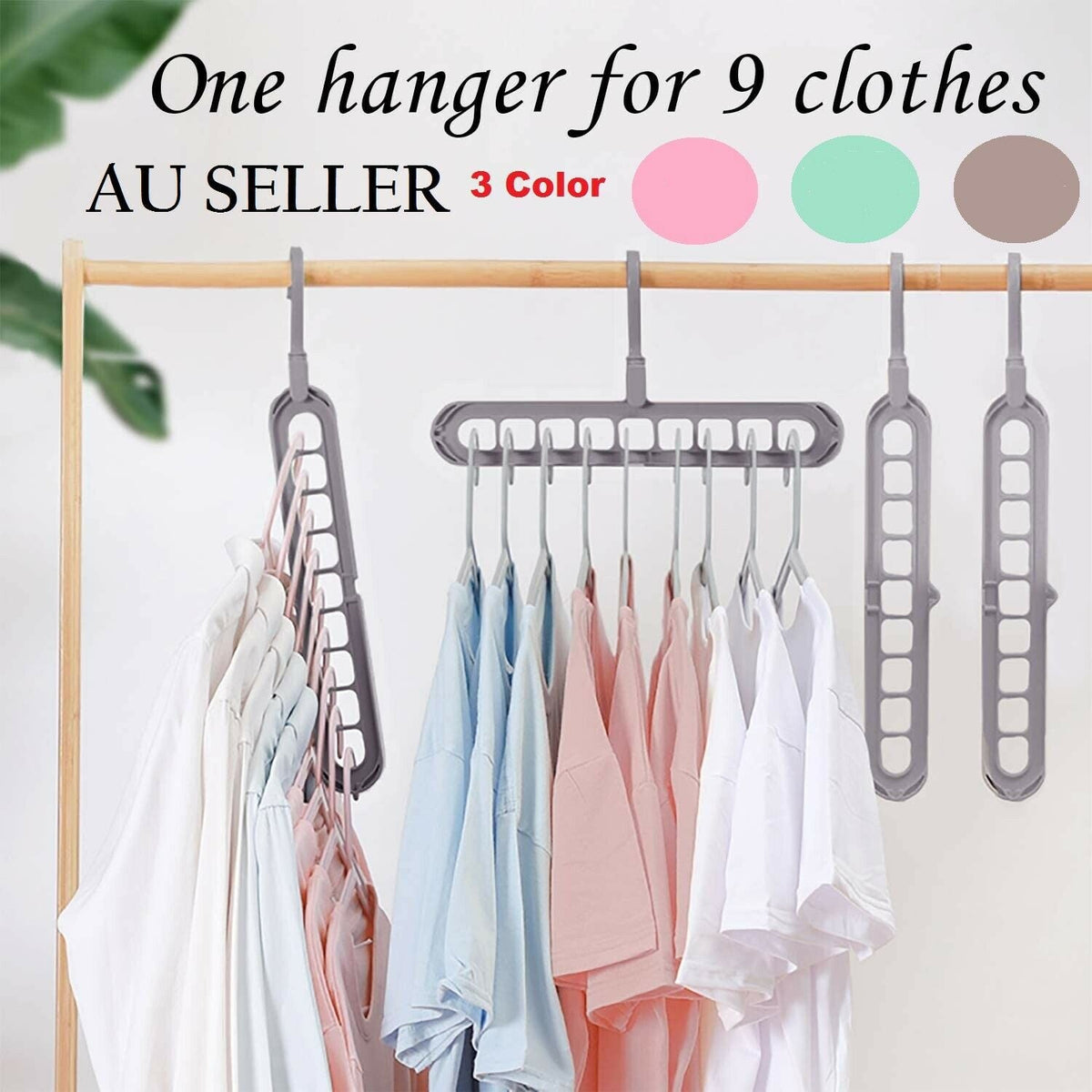 Multipurpose Clothes Hanger Space Saving Folding Hook Wardrobe Rack Co