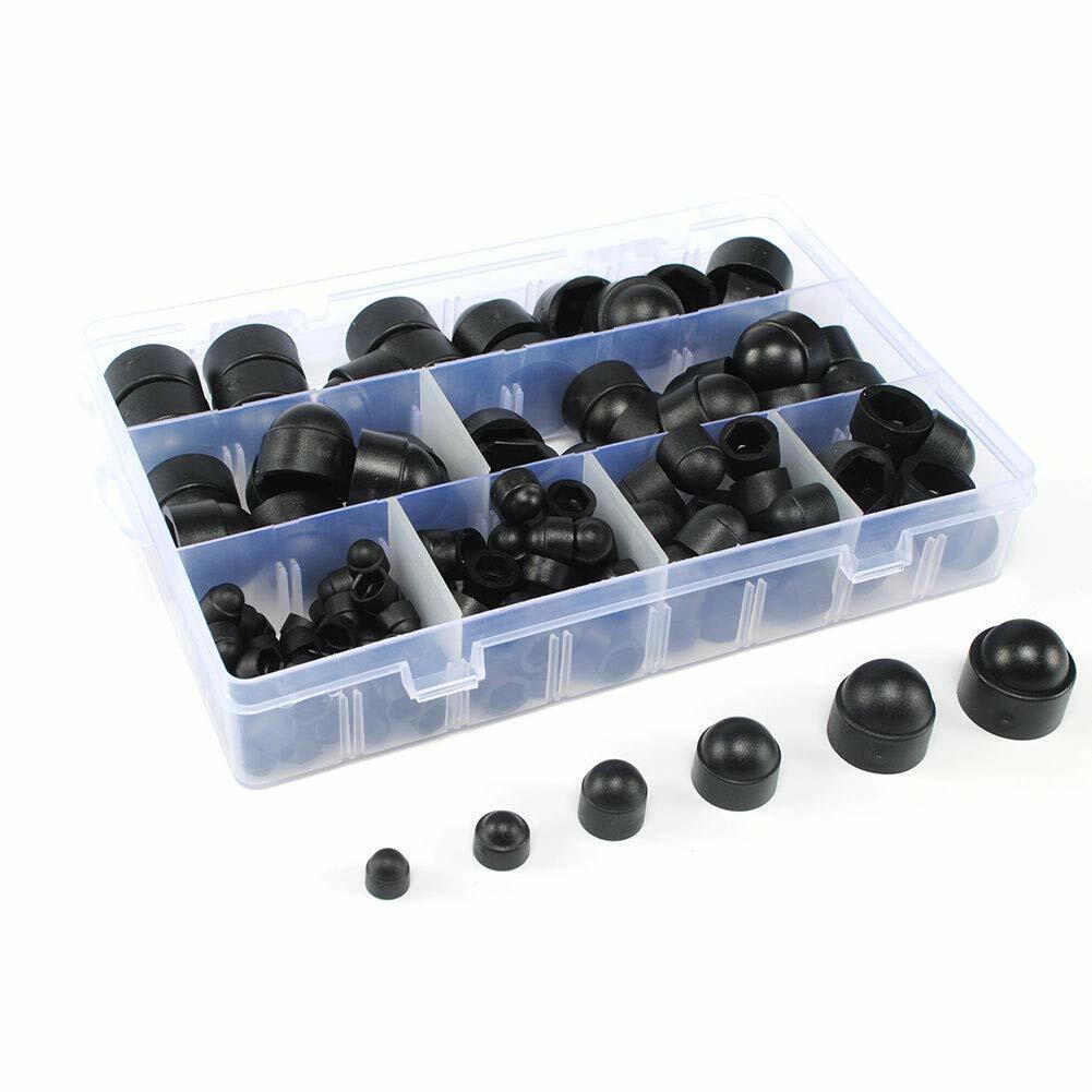 145 Pcs Dome Hex Bolt Nut Head Caps Cover against Tampering M4-M12 Pla