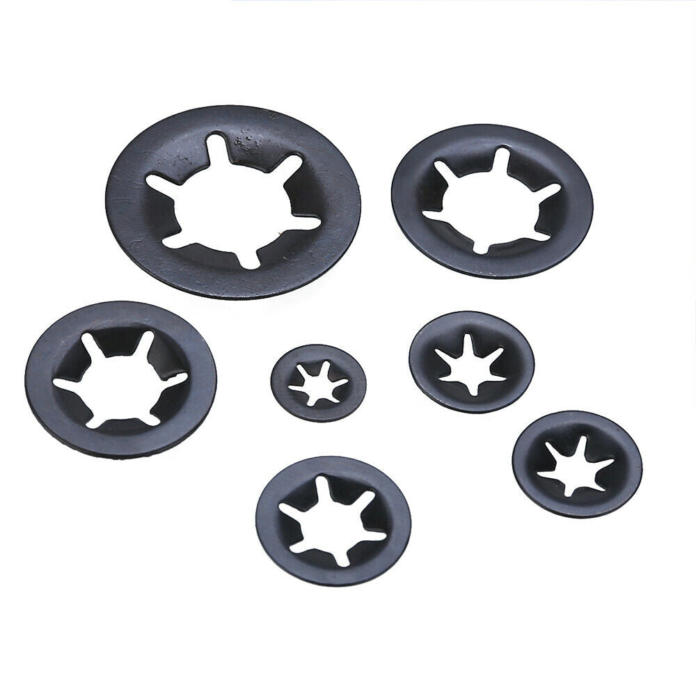 340pcs M3-M12 Starlock Washers Push On Lock Star Nut Fastener Clips Lo