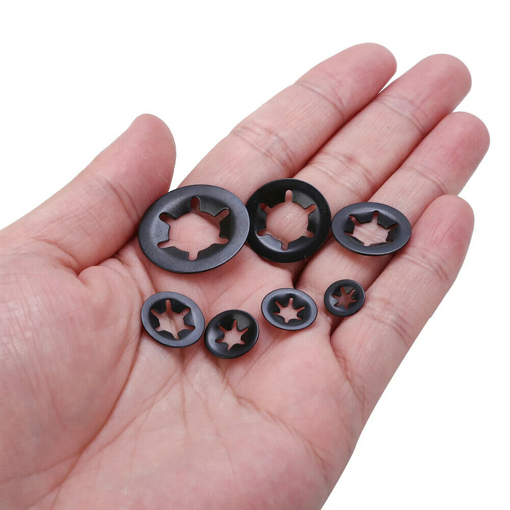 340pcs M3-M12 Starlock Washers Push On Lock Star Nut Fastener Clips Lo