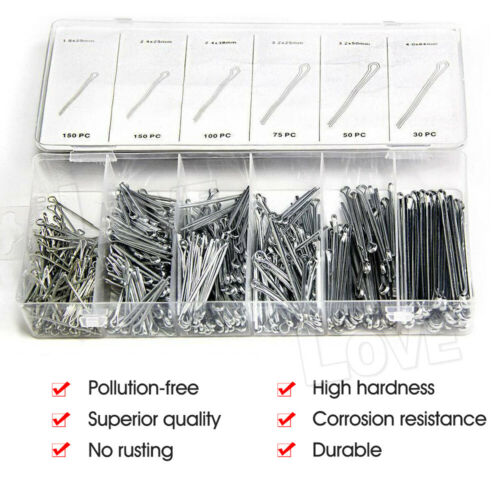 555pc Cotter Pin Assortment Set Grab Split Fixings Securing Lock Pins